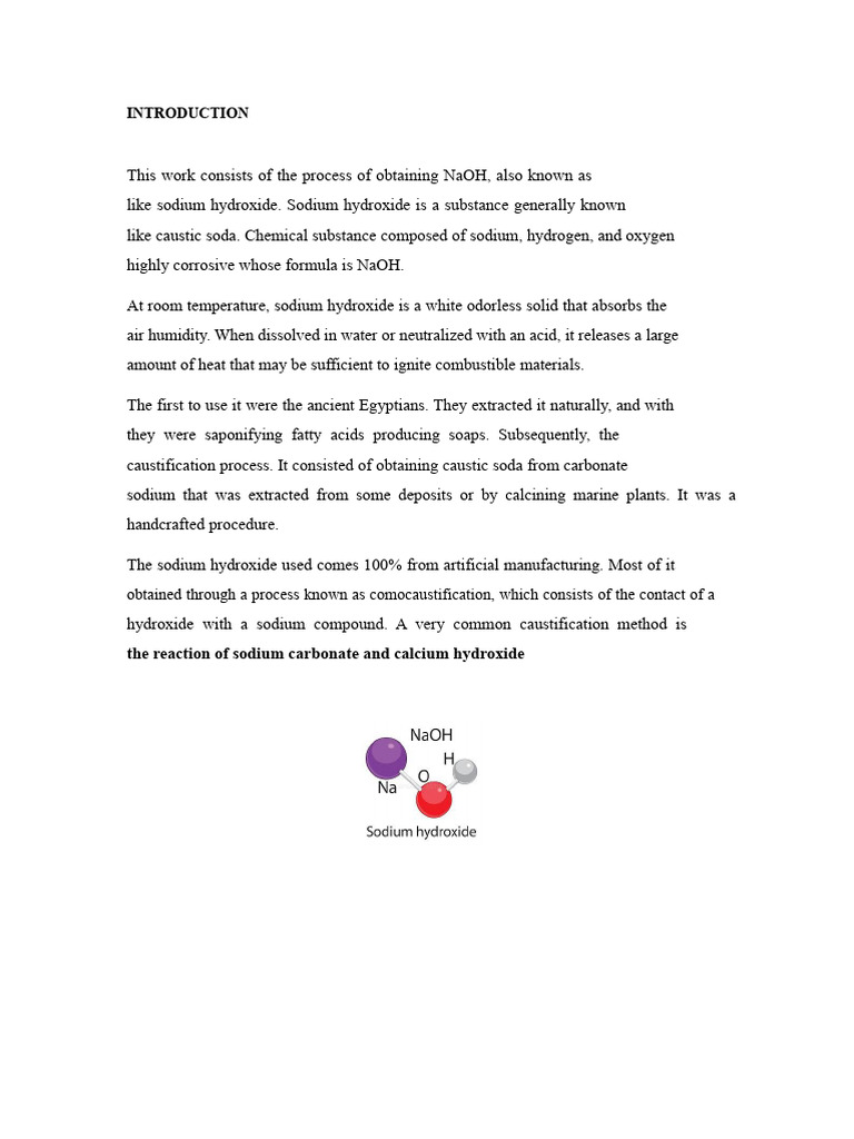Sodium Hydroxide Process | PDF | Sodium Hydroxide | Sodium