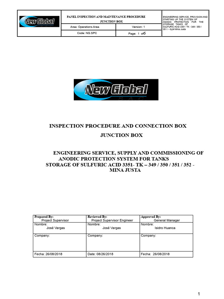ANNEX 2.-GyM - Inspection of Junction Boxes | PDF | Electromagnetism ...