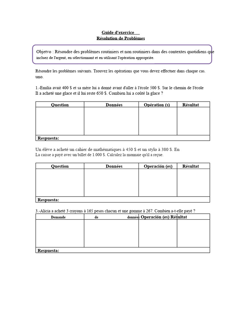 Résolution de Problèmes Quotidiens en Mathématiques | PDF