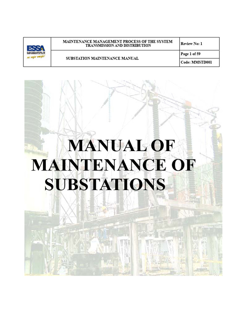 Substation Maintenance Management Guide | PDF | Switch | Electric Power ...