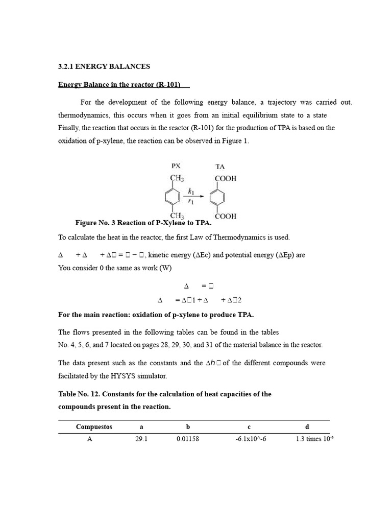 energy balance in the reactor and separator | PDF | Phase (Matter ...