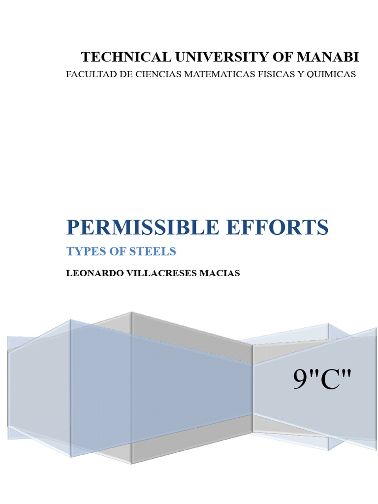 Permissible Efforts and Steel Types | PDF | Steel | Strength Of Materials
