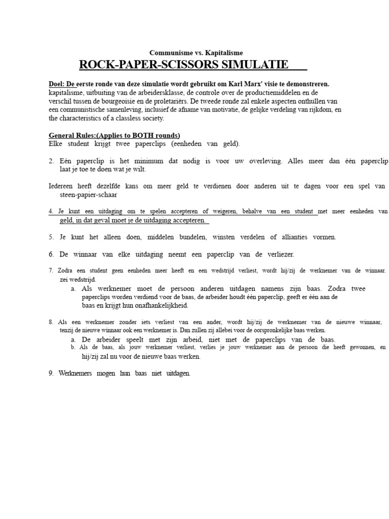Steen-Papier-Schaar Simulatie | PDF