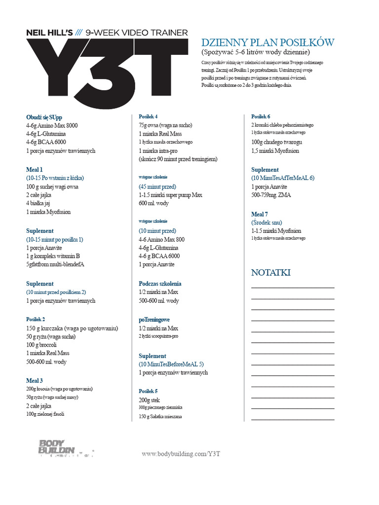 Y3t Plan Posiłków PDF | PDF