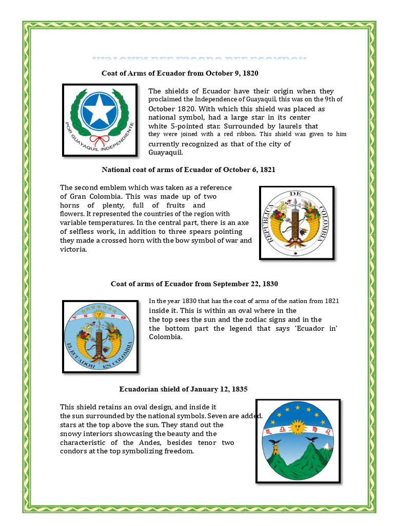 History of the Shield of Ecuador | PDF | Flag | Heraldry