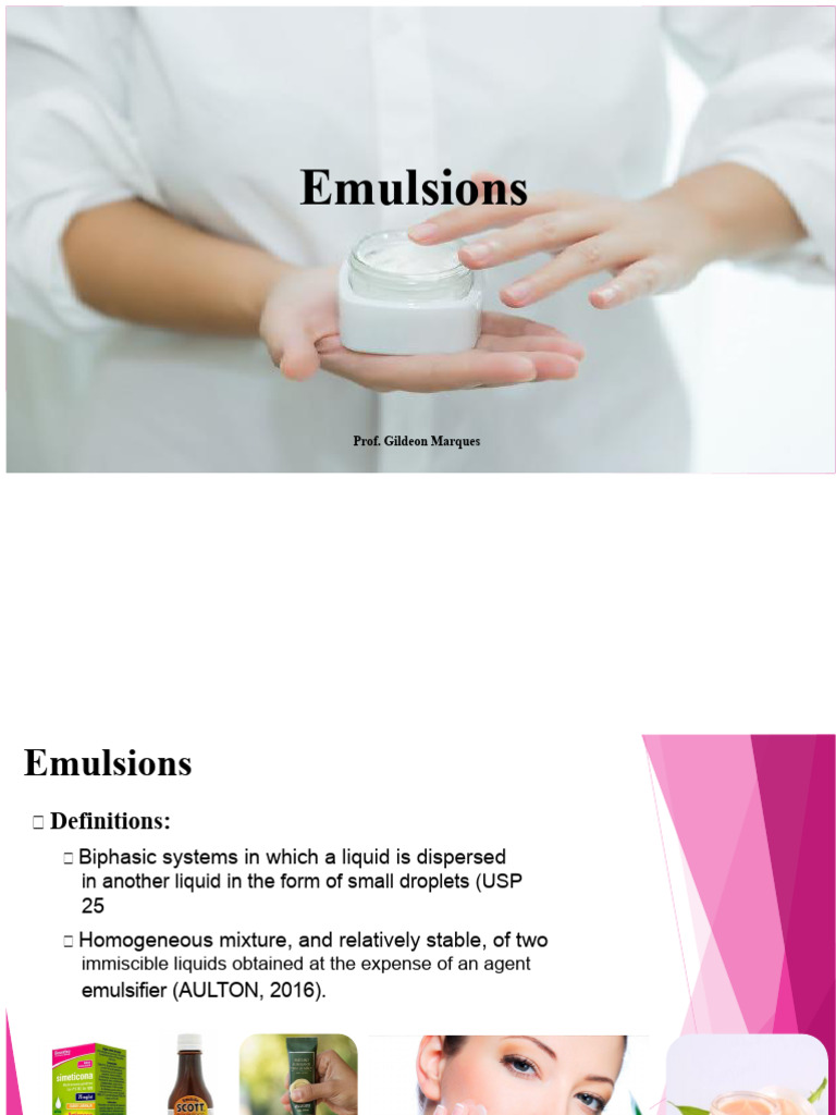 Special Pharmaceutical Technology Class - Emulsions | PDF | Emulsion ...