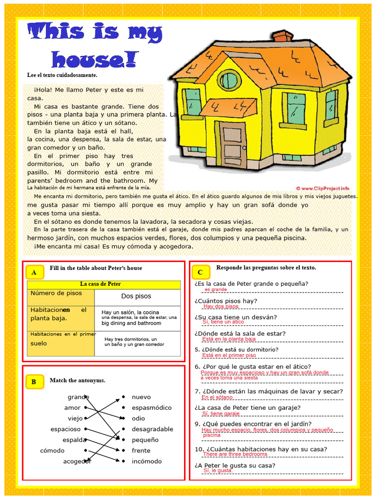 Esta Es Mi Casa Comprensión Lectora - ErickDeJesusMartinezLuis | PDF ...