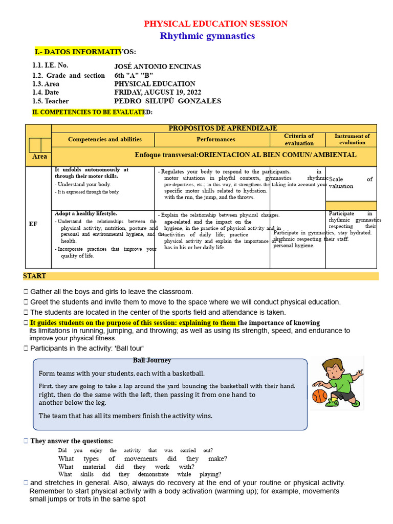 Rhythmic Gymnastics Session Pedro | PDF | Gymnastics | Physical Exercise