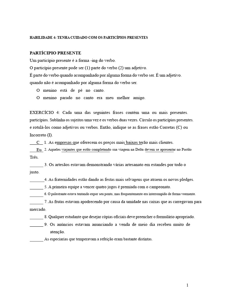 Reunião 3 Participio Presente e Passado (1) | PDF