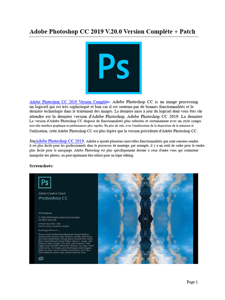 Adobe Photoshop CC 2019 Version Complète Pat PDF | PDF | Microsoft Windows | Windows 7