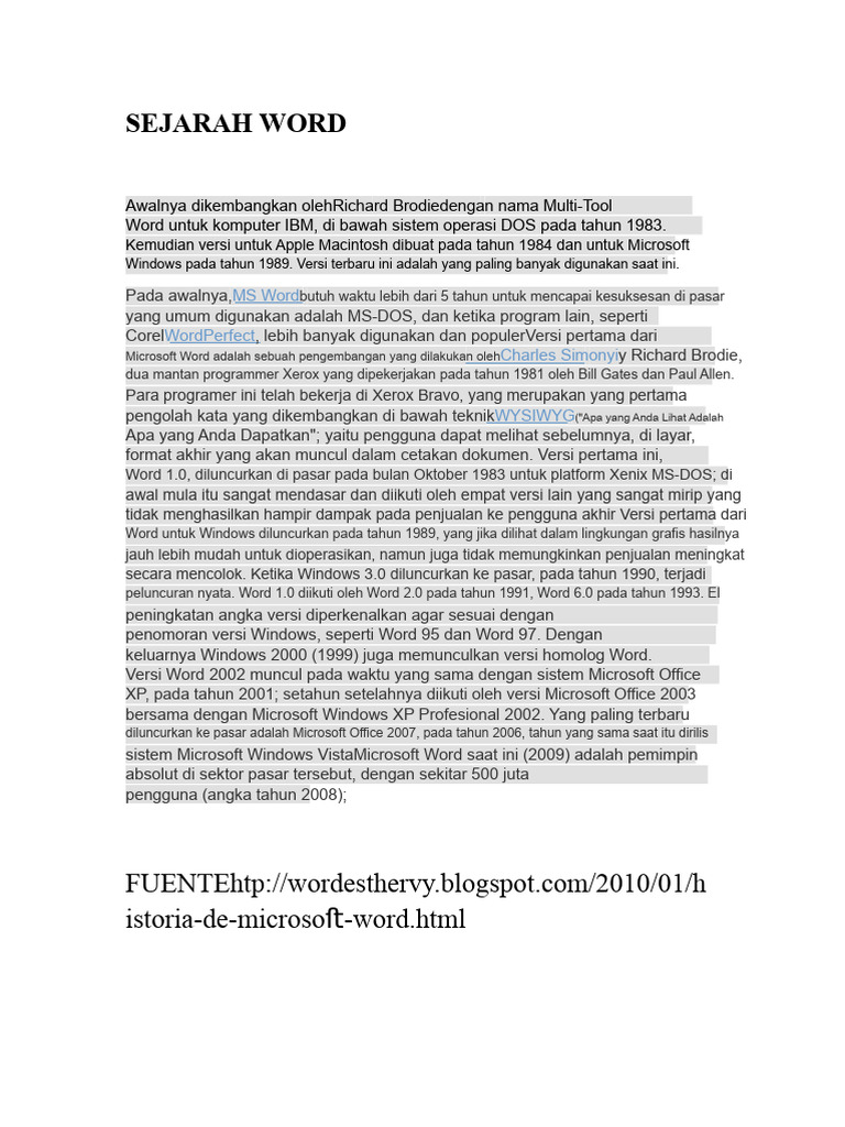 Sejarah Microsoft Word, Excel, dan PowerPoint | PDF