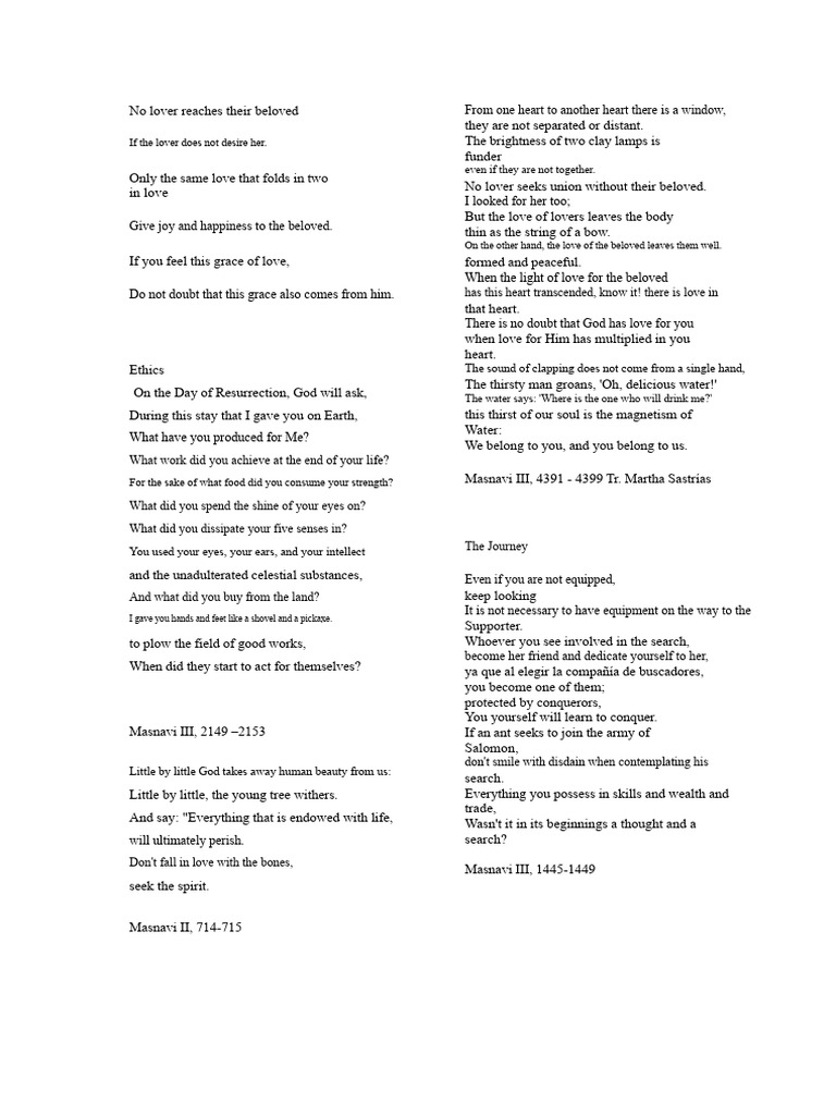 Rumi - Mystical Poems PDF | PDF | Love | Soul