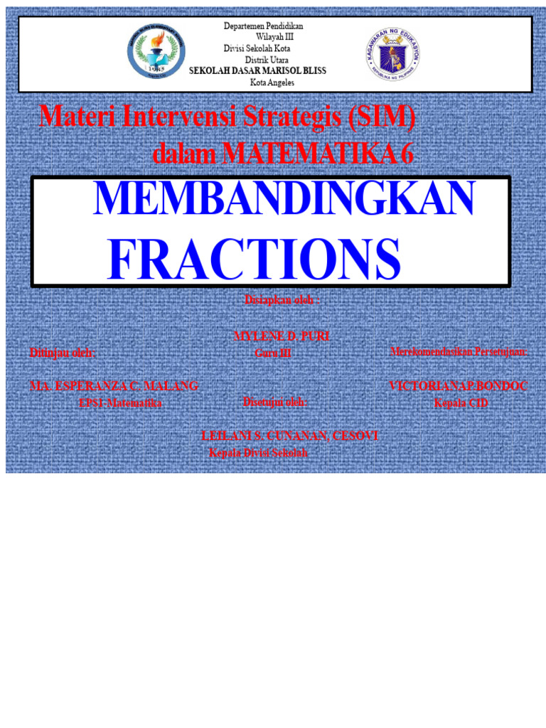 MATH 6-( SIM) Membandingkan Pecahan | PDF