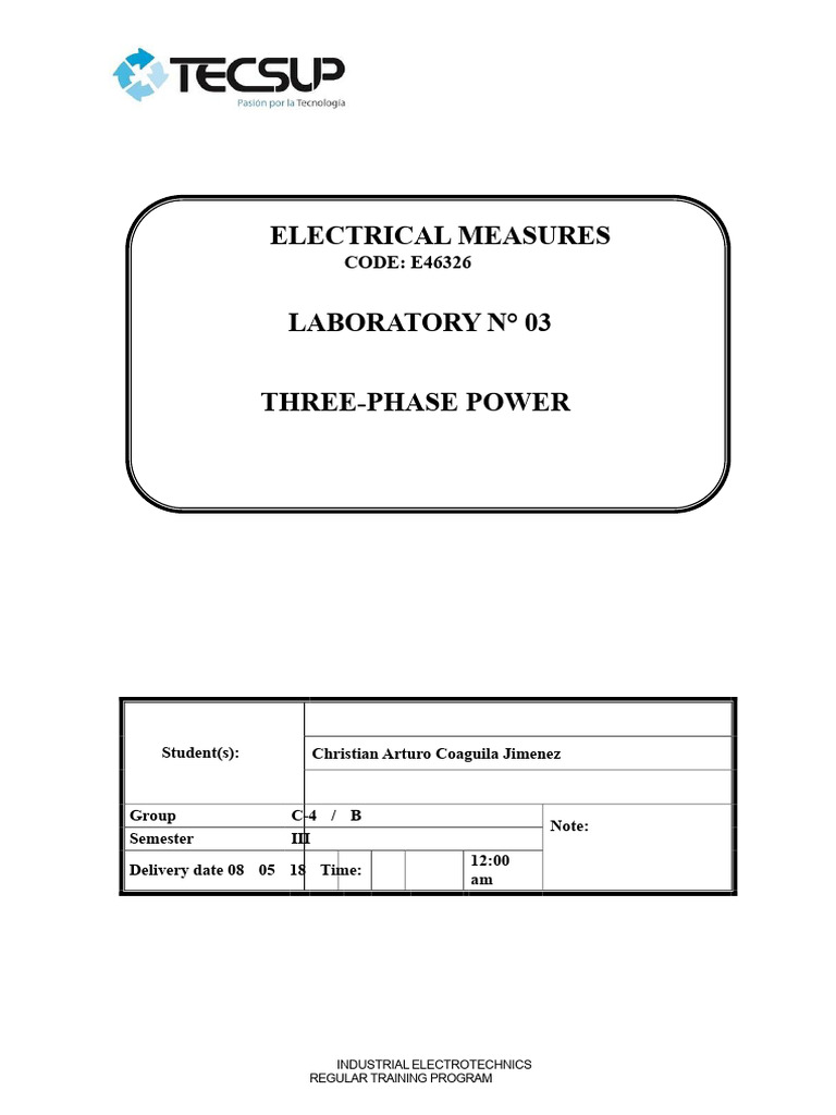 Lab03 - Power Measurement in Three-Phase Circuits PDF | PDF | Ac Power ...