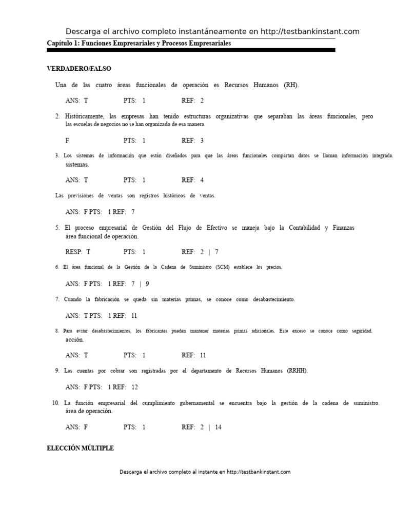 Banco de Pruebas para Conceptos en Planificación de Recursos Empresariales 4ta Edición por Monk ...
