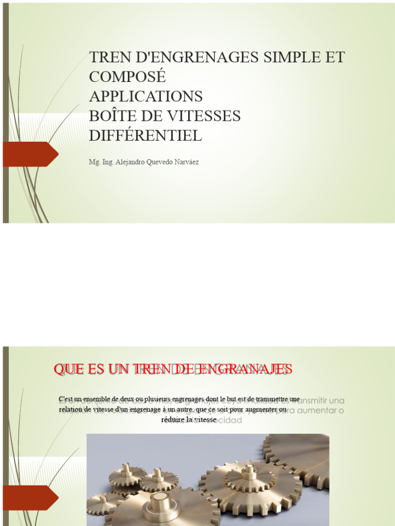 Comprendre les Trains d'Engrenages et Différentiels | PDF | Véhicules ...