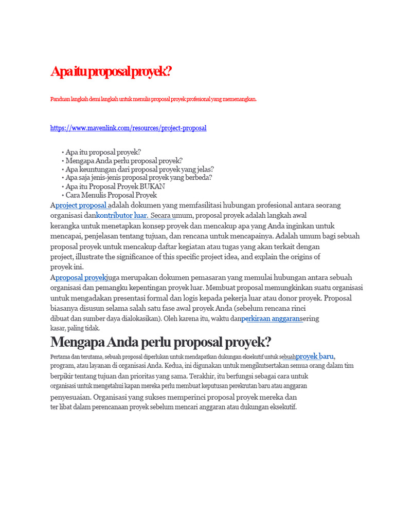 Panduan Menulis Proposal Proyek | PDF