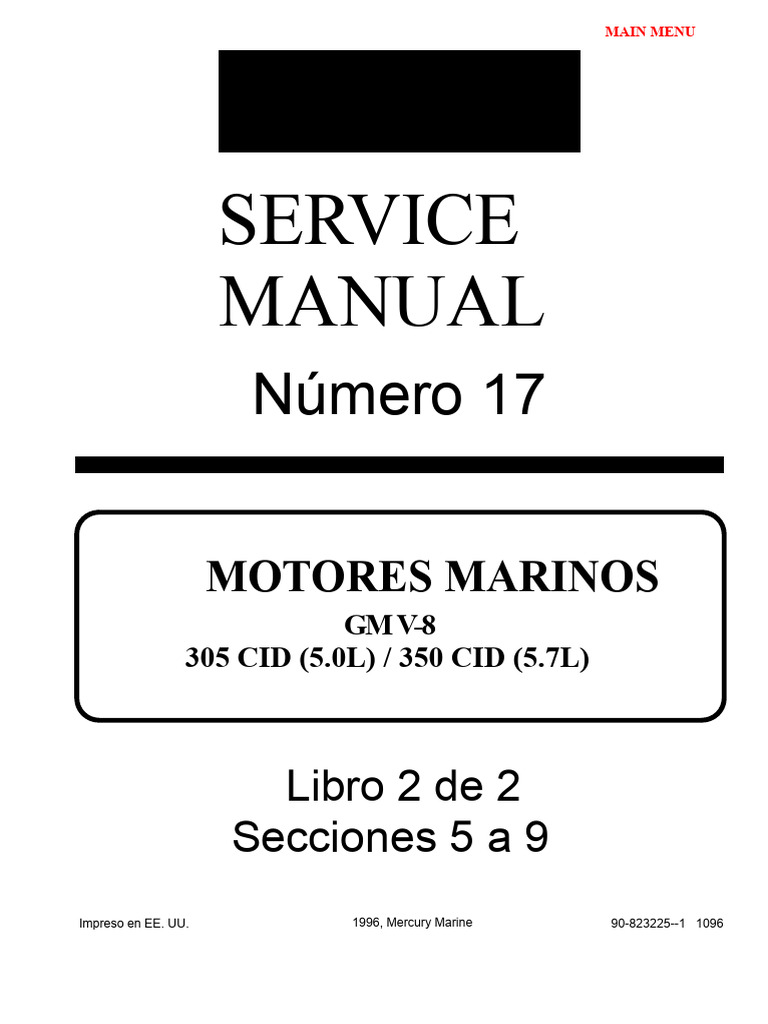 Manual de Servicio Merc 17 305 350 Motores | PDF | Carburador | Motores