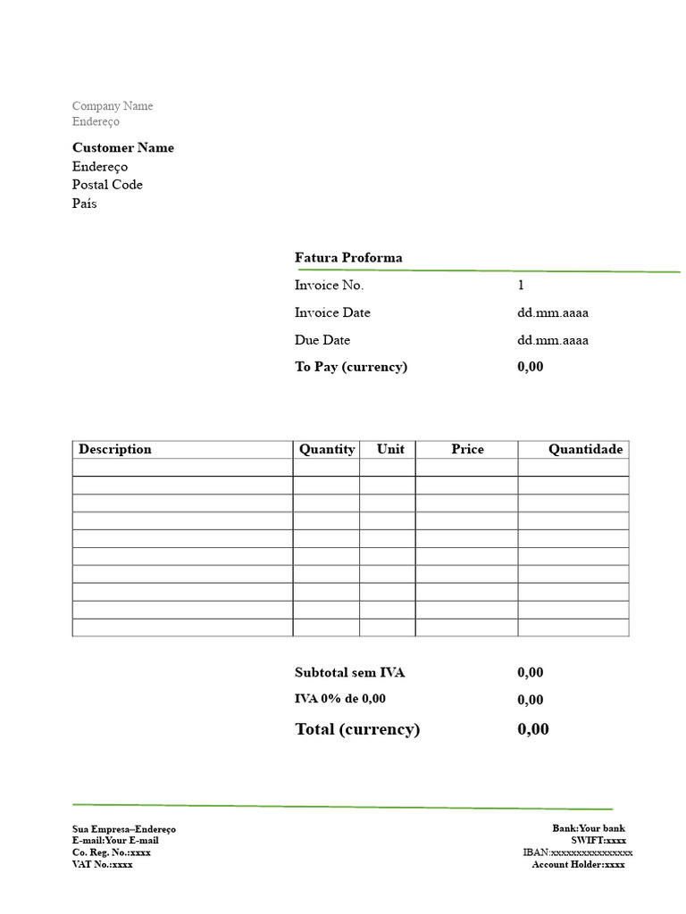 English Invoice Sample Template | PDF