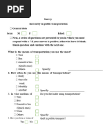Transportation Survey Question Examples | PDF | Public Transport | Bus