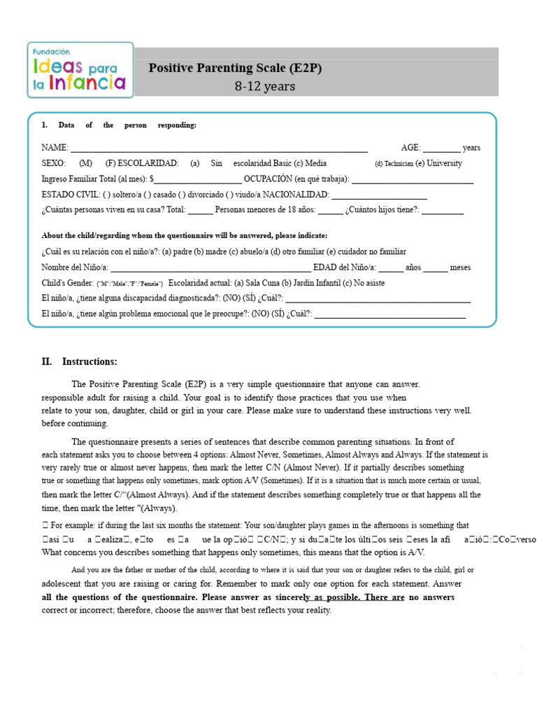 Positive Parenting Scale 2 | PDF | Parenting | Behavioural Sciences