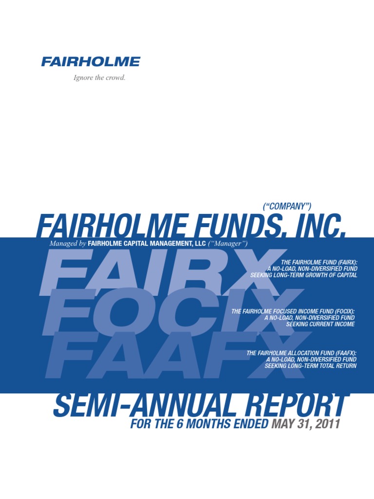 Fairx: Fairholme Funds, Inc | PDF | Investing | Bonds (Finance)