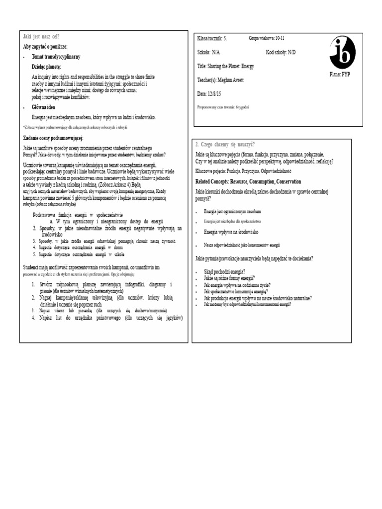 Planista Jednostki Pyp | PDF