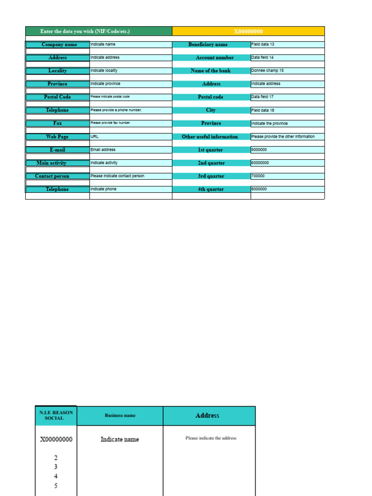 Database template in Excel format | PDF | Fax | Telephony