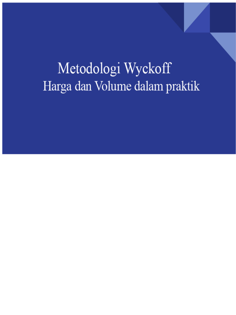 Metodologi Wyckoff: Analisis Harga dan Volume | PDF