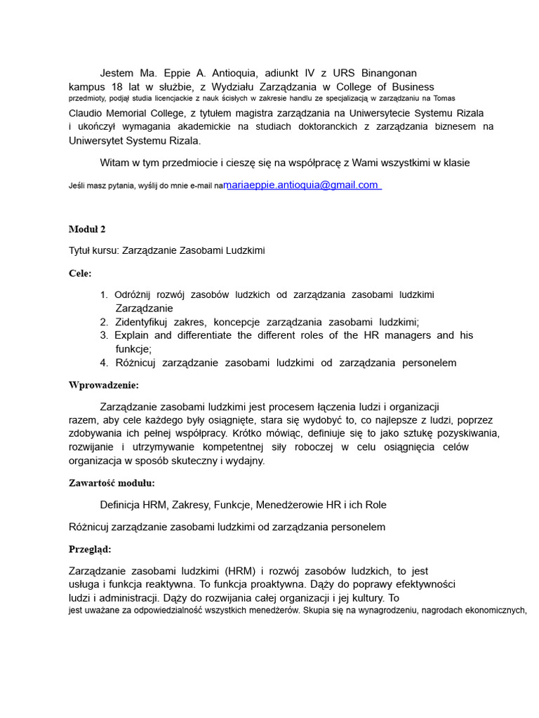 Moduł 2 BA1 ZHR | PDF