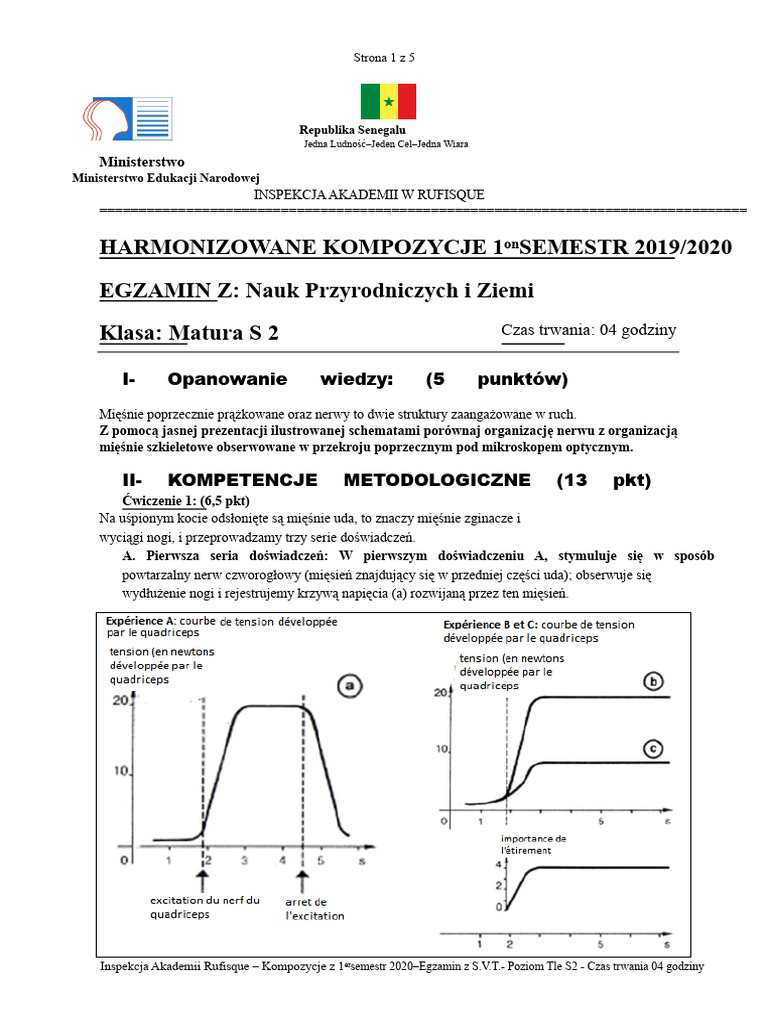 Harmonizowane Kompozycje Z 1. Semestru SVT Tle S2 2019-2020 Senegal | PDF