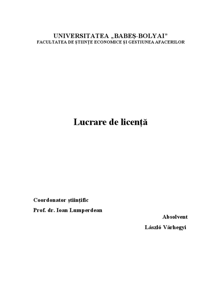 Lucrarea de Licenta | PDF