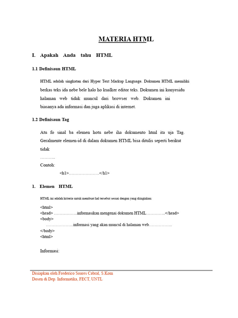 Modul HTML Tetum | PDF