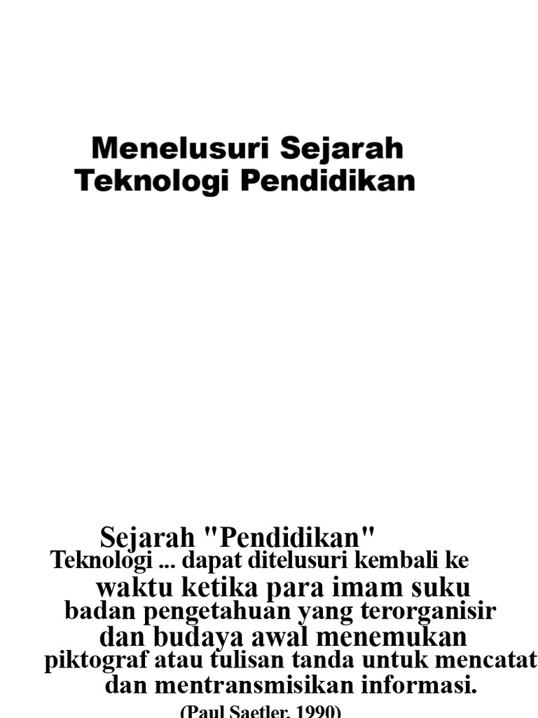 Sejarah Teknologi Pendidikan | PDF