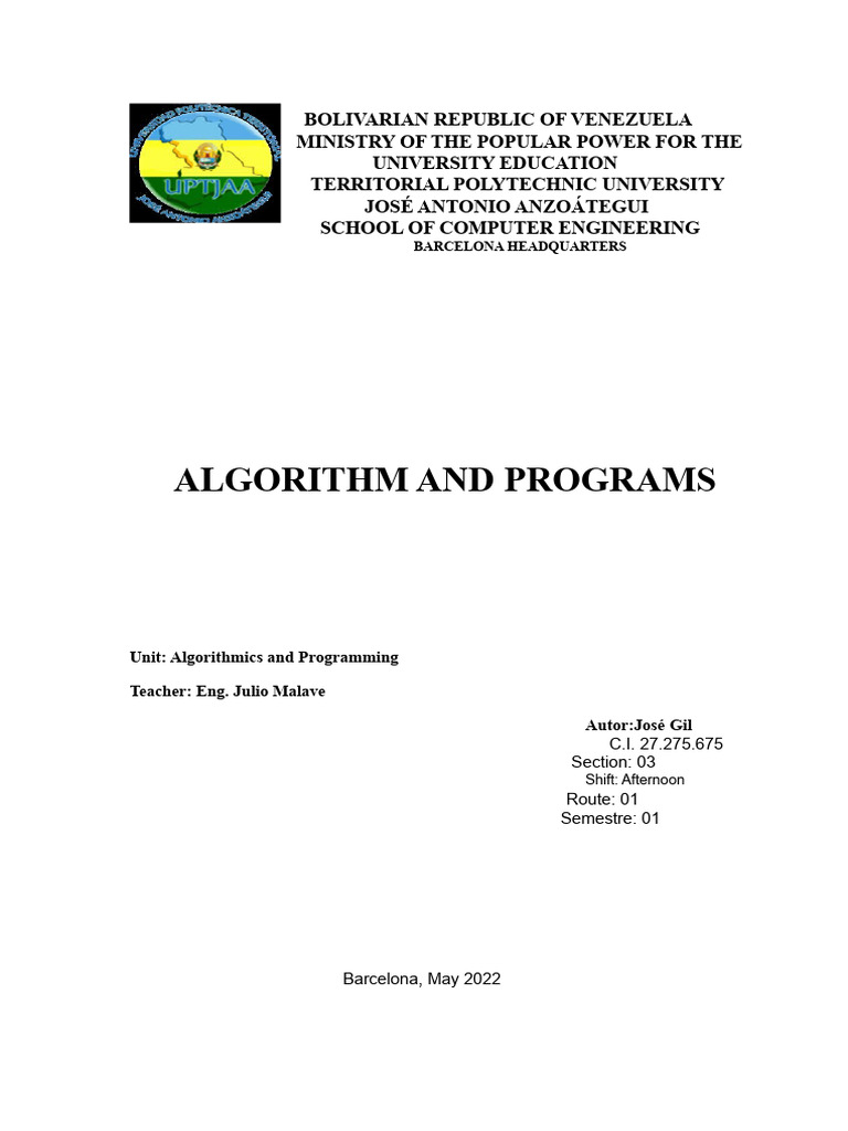 Algorithms and Programming | PDF | Algorithms | Computer Programming