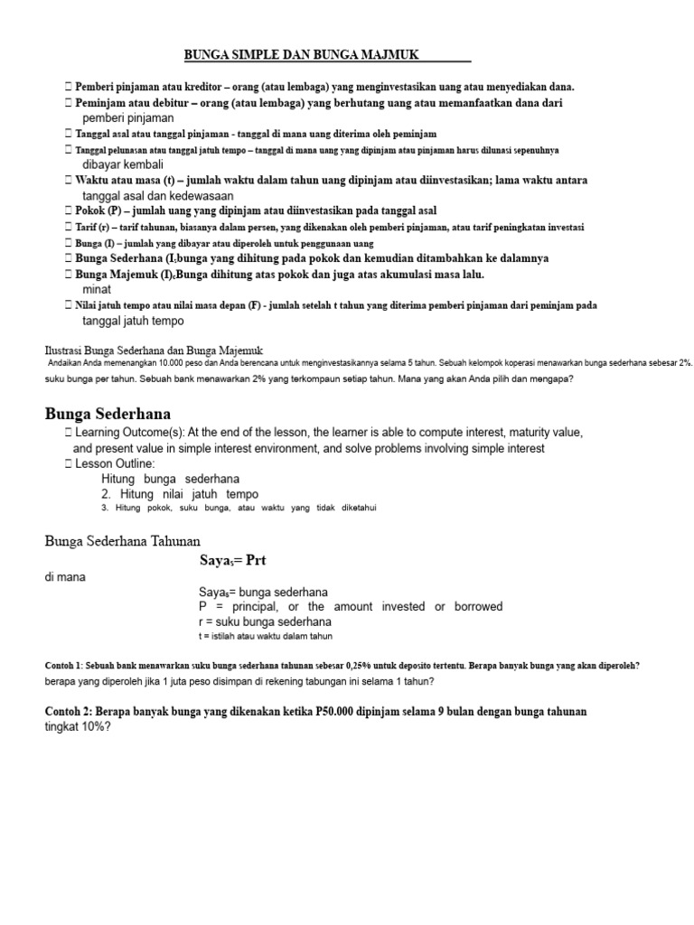 Bunga Sederhana Dan Bunga Maju | PDF