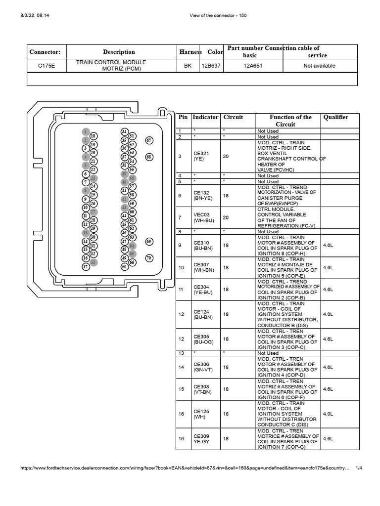 CONNECTOR C175E | PDF | Ignition System | Fuel Injection