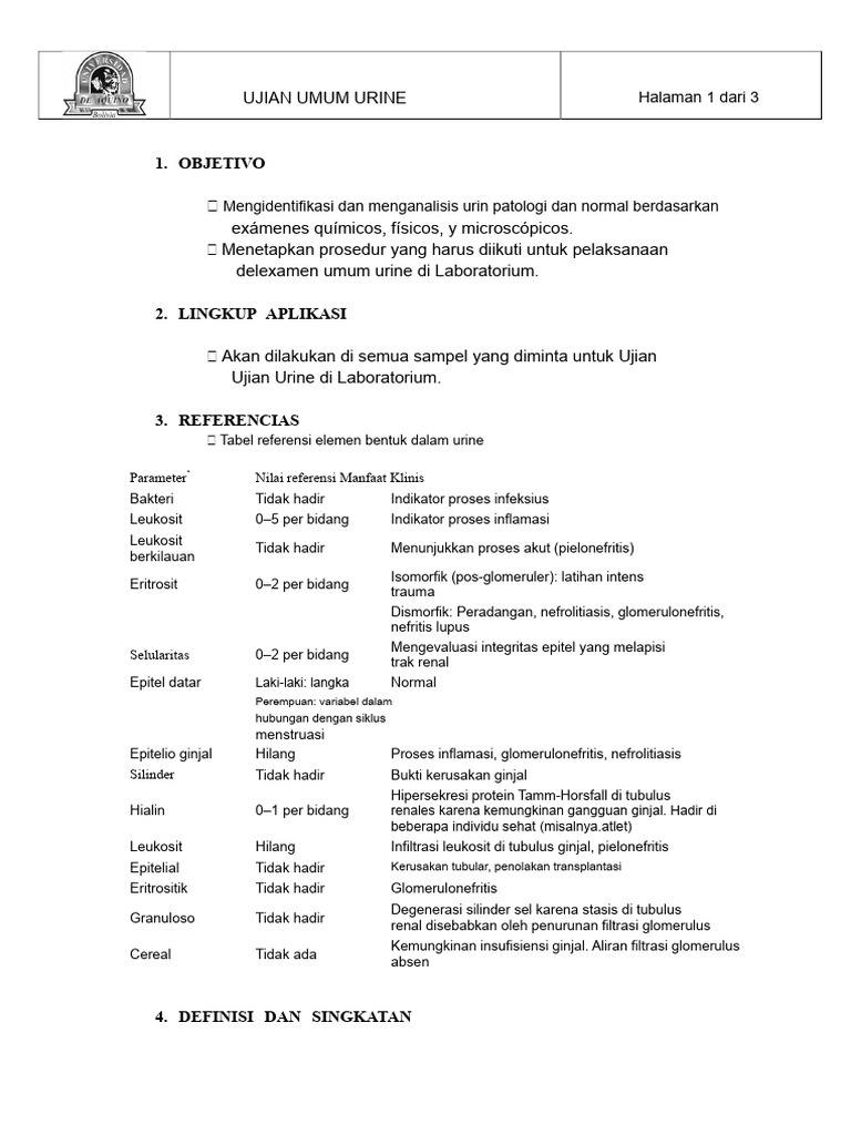 Ujian Umum Urine: Prosedur dan Analisis | PDF
