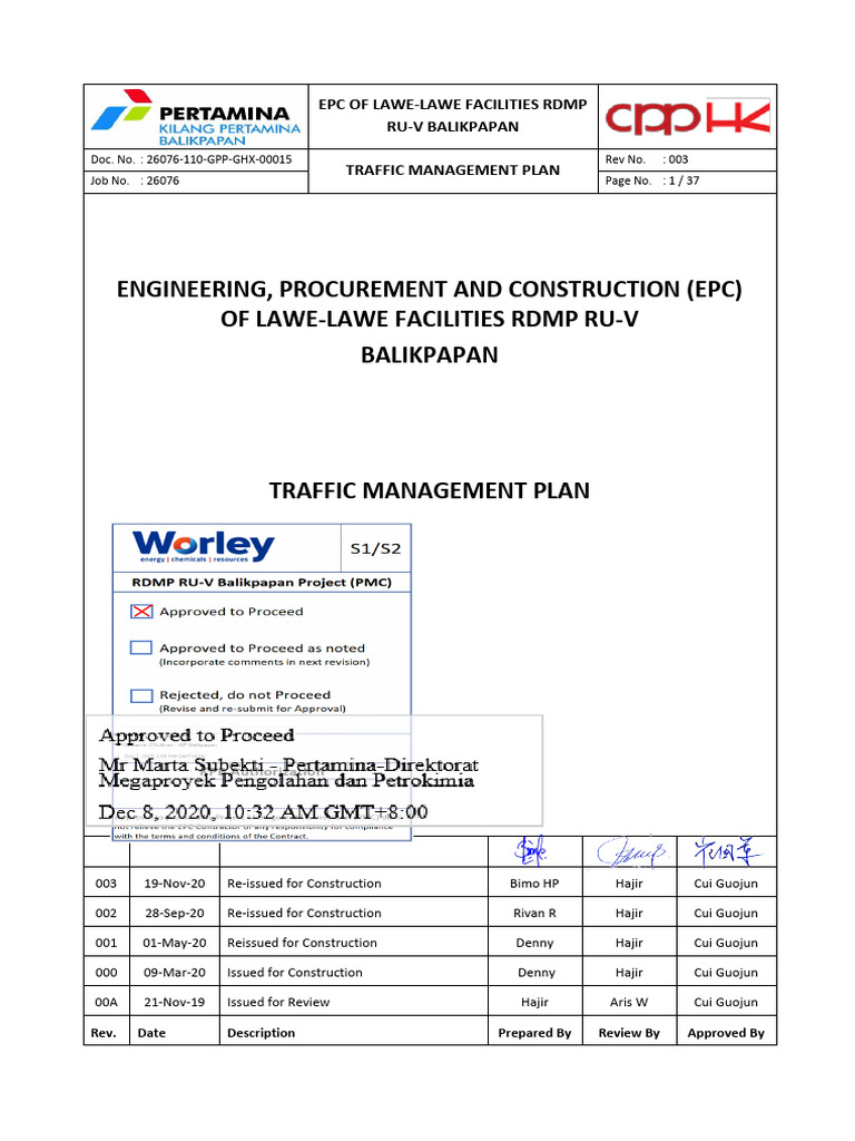 110 GPP GHX 00015 003 Traffic Management Plan (Approved) | PDF ...
