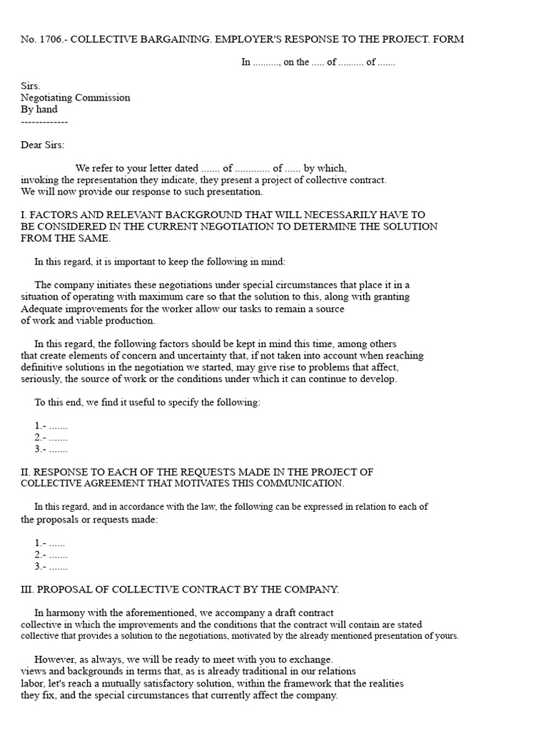Collective Bargaining Employer's Response To The Project | PDF | Salary ...