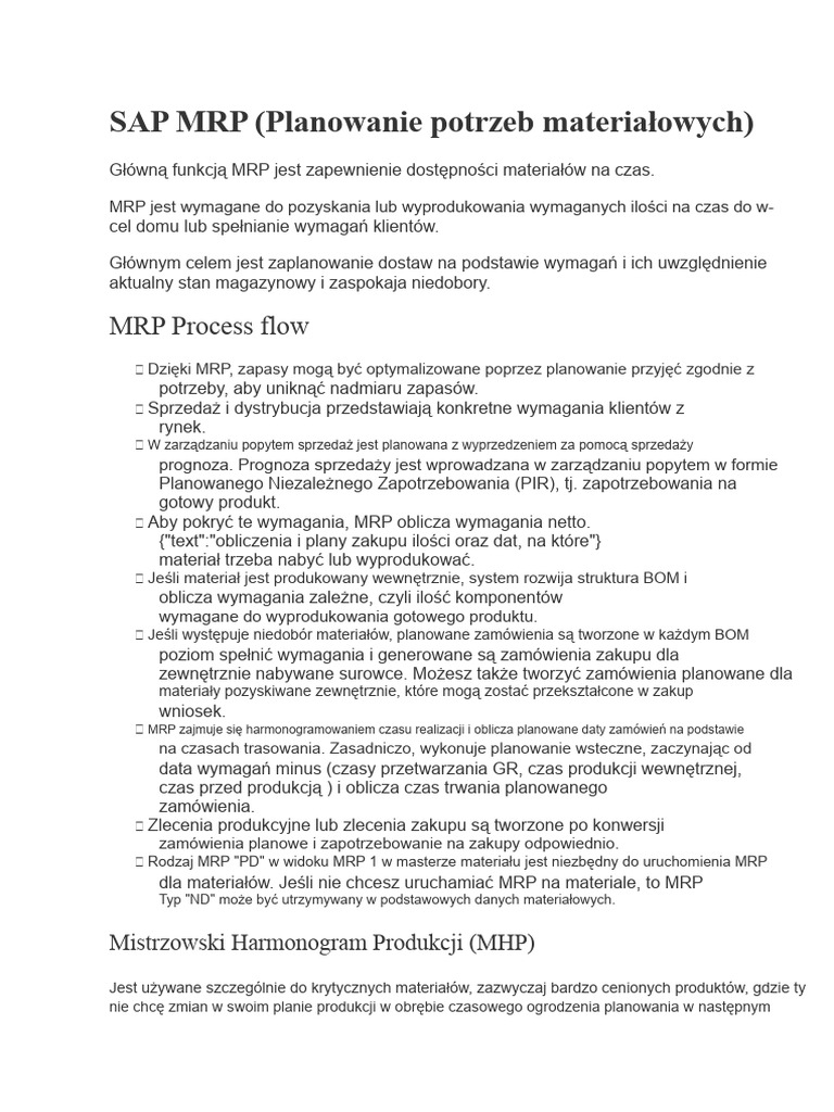 Sap MRP | PDF