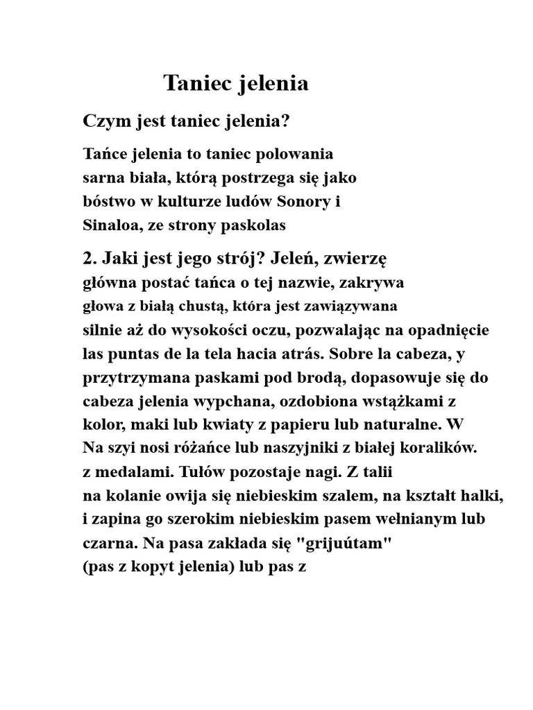 Taniec Jelenia | PDF