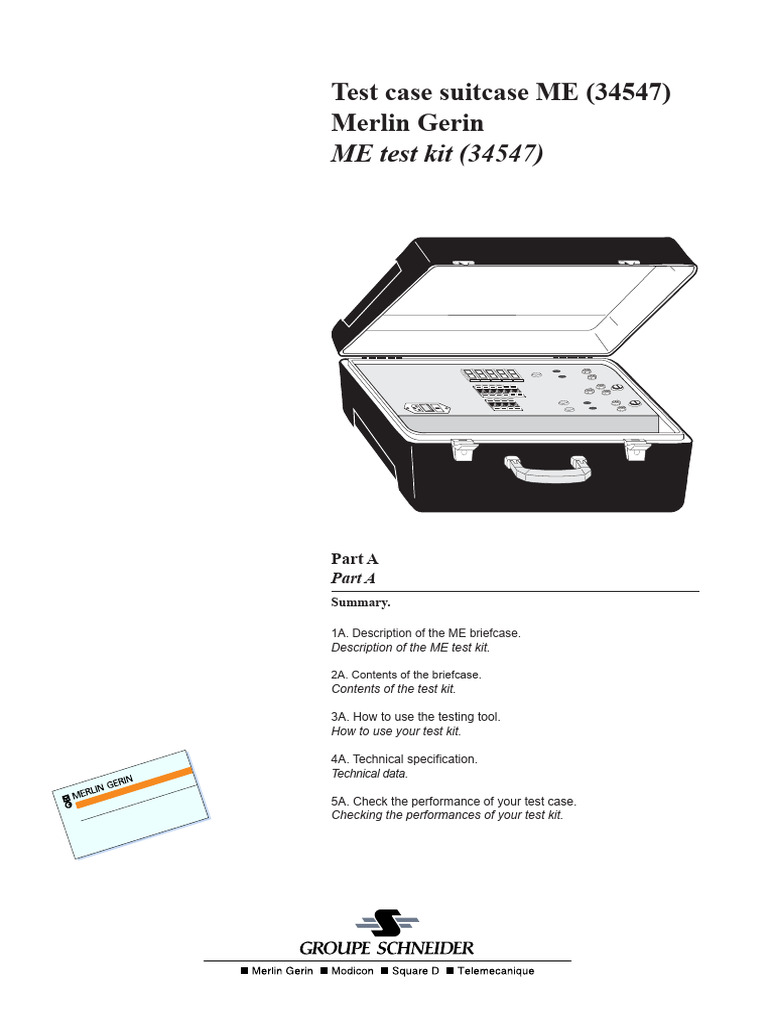 Merlin Gerin Breaker Test Kit 34547 | PDF | Fuse (Electrical ...