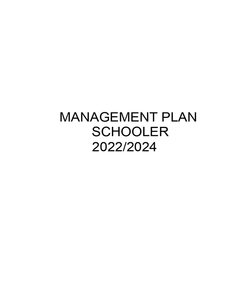 School Management Plan - Model | PDF | Pedagogy | Teachers