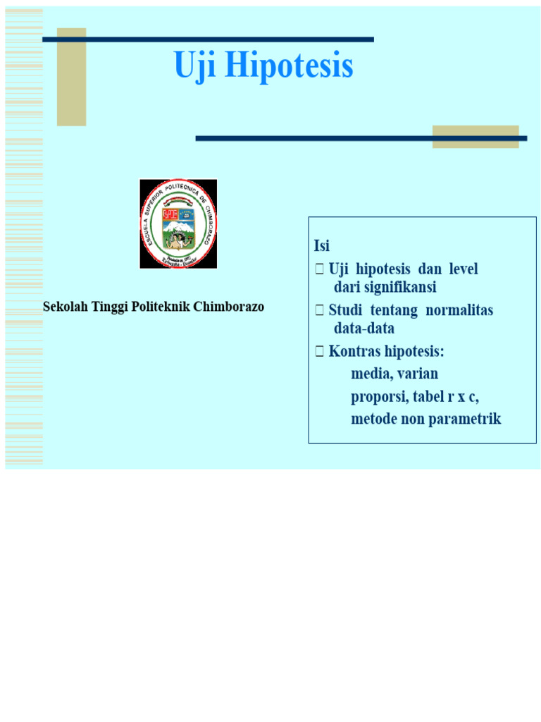 Uji Hipotesis dan Normalitas Data | PDF