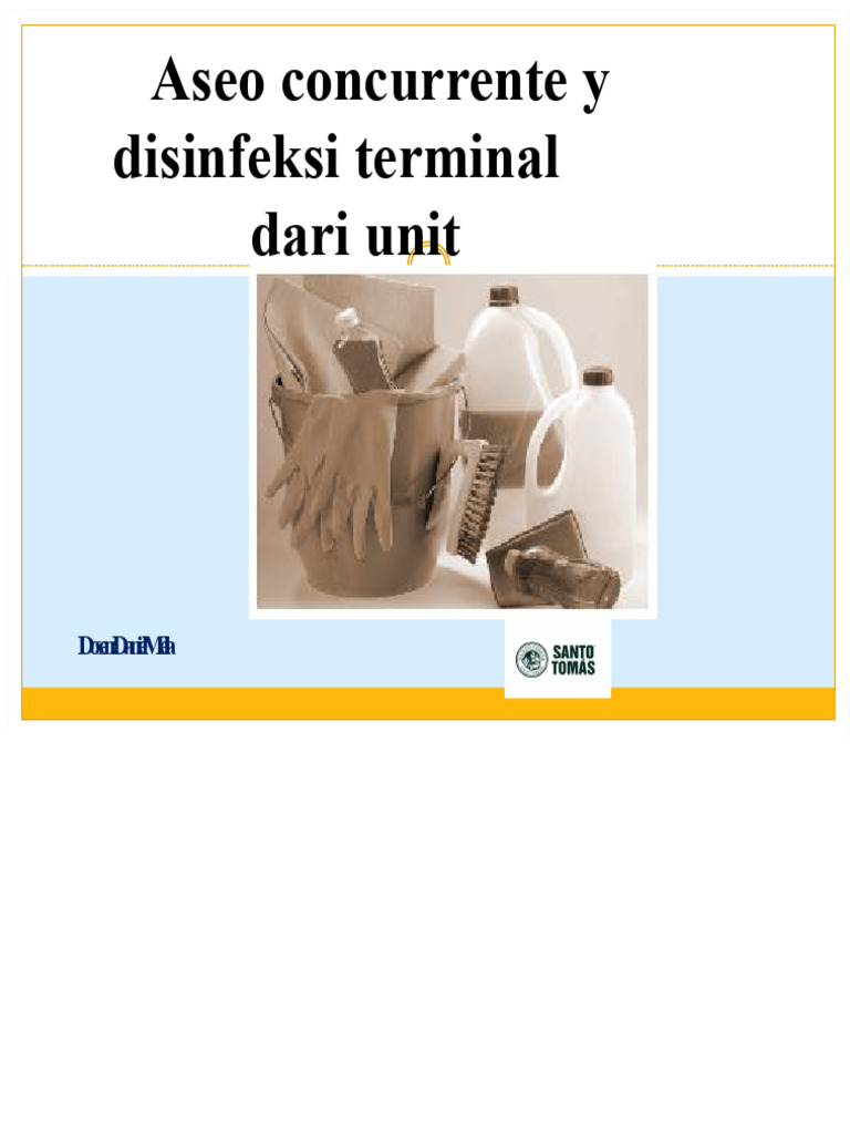 Pembersihan dan Disinfeksi Unit Rumah Sakit | PDF