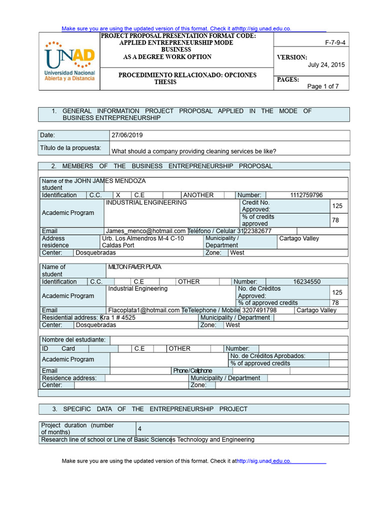 F-7-9-4 Entrepreneurship Proposal... | PDF | Entrepreneurship | Innovation