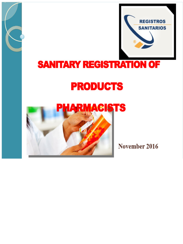 Sanitary Registration in NIC of Pharmaceutical Product | PDF ...