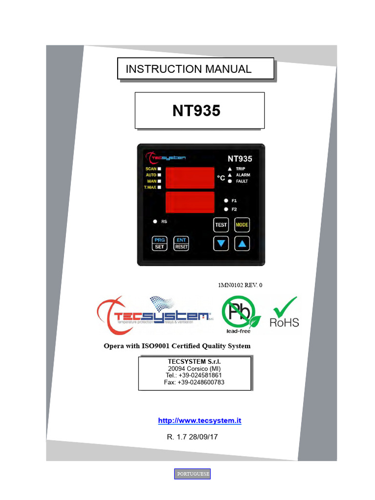 NT935 Controller Instruction Manual | PDF | Relay | Power Supply