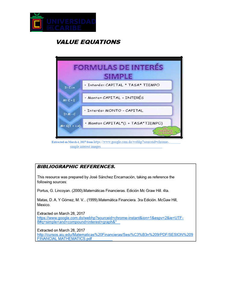 Understanding Value Equations in Finance | PDF | Present Value | Interest